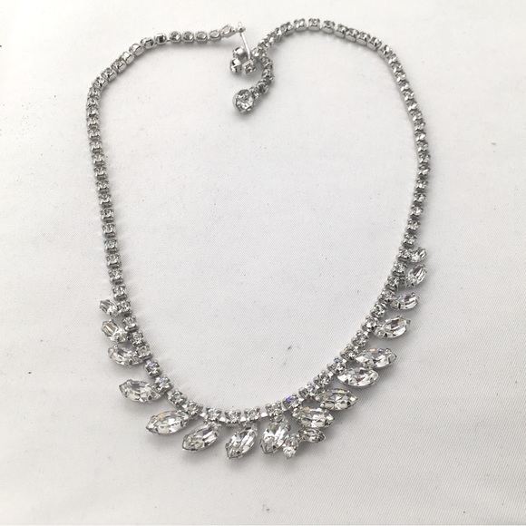 Unmarked | Jewelry | Vintage Clear Rhinestone Necklace | Poshmark